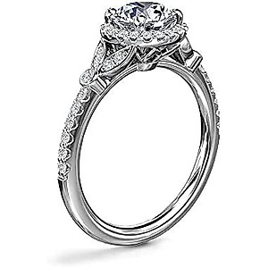 DALOZA 1.40 CT 925 Sterling Silver Oval Moissanite Halo Vintage Style Engagement Ring Promise Ring For Women (4.5)