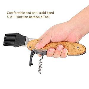 BBQ Tool Set, Multifunctional Detachable Folding Barbecue Tool, 5 in 1 Function BBQ Accessories Grill Utensil Set for Outdoor BBQ