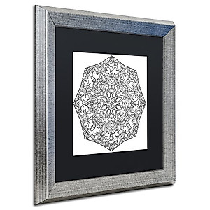 Trademark Fine Art ALI3413-S1616BMF Sublime Mandala by Kathy G. Ahrens, Black Matte, Silver Frame 16x16-Inch, 16x16