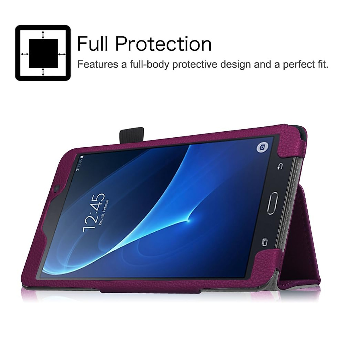 Fintie Folio Case for Samsung Galaxy Tab A 7.0 - Premium Vegan Leather Slim Fit Folio Stand Cover for Samsung Galaxy Tab A 7.0 Tablet 2016 Release (SM-T280/SM-T285), Purple