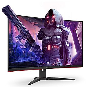 AOC Gaming CQ32G2SE - 32 Inch QHD Curved Monitor, 165Hz, 1 ms MPRT, VA, AMD FreeSync Premium, Low Input Lag, Speakers (2560x1440 @ 165Hz, 250 cd/m², HDMI/DP)