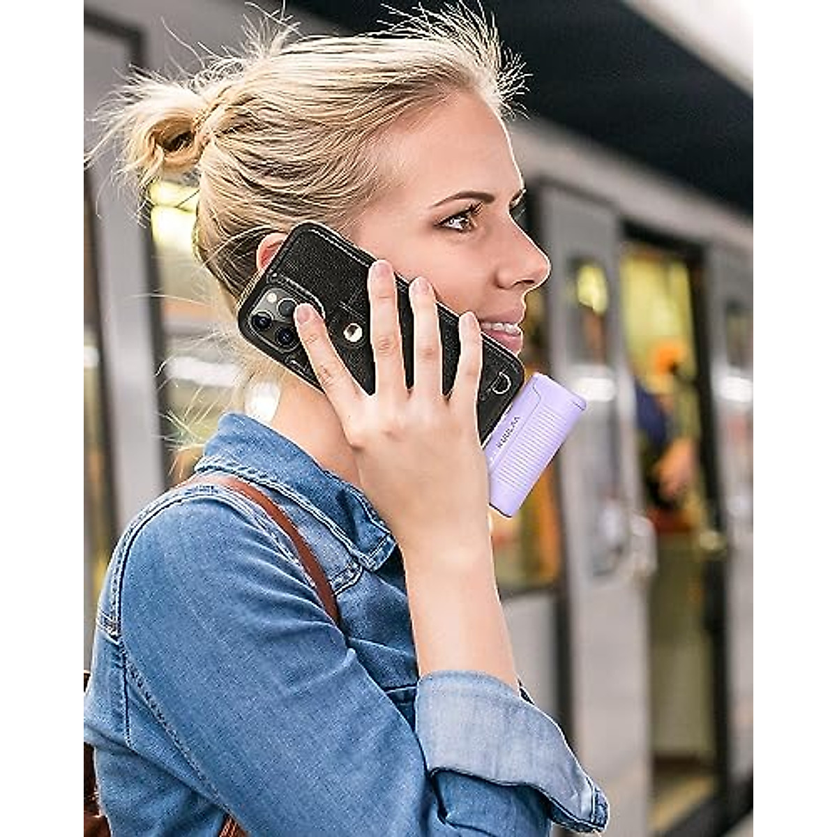 Kuulaa Portable Phone Charger Portable Charger iPhone 4500mAh Mini Power Bank for iPhone Cute Battery Pack Backup Charger Travel Compatible with iPhone 14/13/12/11/XS/XR/Airpods (Purple)