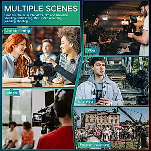 PIXEL UHF Wireless Lavalier Microphone System with 1 Receiver, 2 Transmitters, and 2 Lapel Microphones Compatible with Camera,Smartphones,DSLR,and Video Cameras,Mobile Devices YouTube Facebook Live