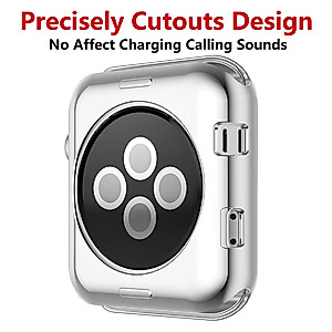 HANKN Case for Apple Watch Series 9 8 7 41mm /Series 6 5 4 SE 40mm, Plated Shiny Soft TPU Cover Iwatch Bumper [No Front Screen Protector] (Silver)