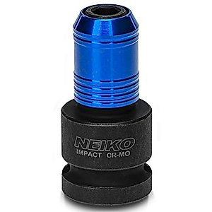 Neiko 30275A Impact Wrench Adapter for Ratchet-Wrench Drivers, 1/2-Inch-Drive Female to 1/4-Inch Hex Converter, Quick-Change Chuck, CrMo Steel