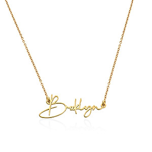 Oak&Luna - Belle Personalized Name Necklace - Signature Style Custom Necklace - in Sterling Silver or Gold Plating - Jewelry Gift for Women Wife Her - Mother's Day, Birthday (18k Gold Plating)