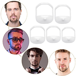 5 PCS Goat Beard Shaving Styling Template for Men, Different Size Goatee Trimming Stencil, Beard Shaper Styling Tool for Hairline Line-up, Sideburns, Mustache