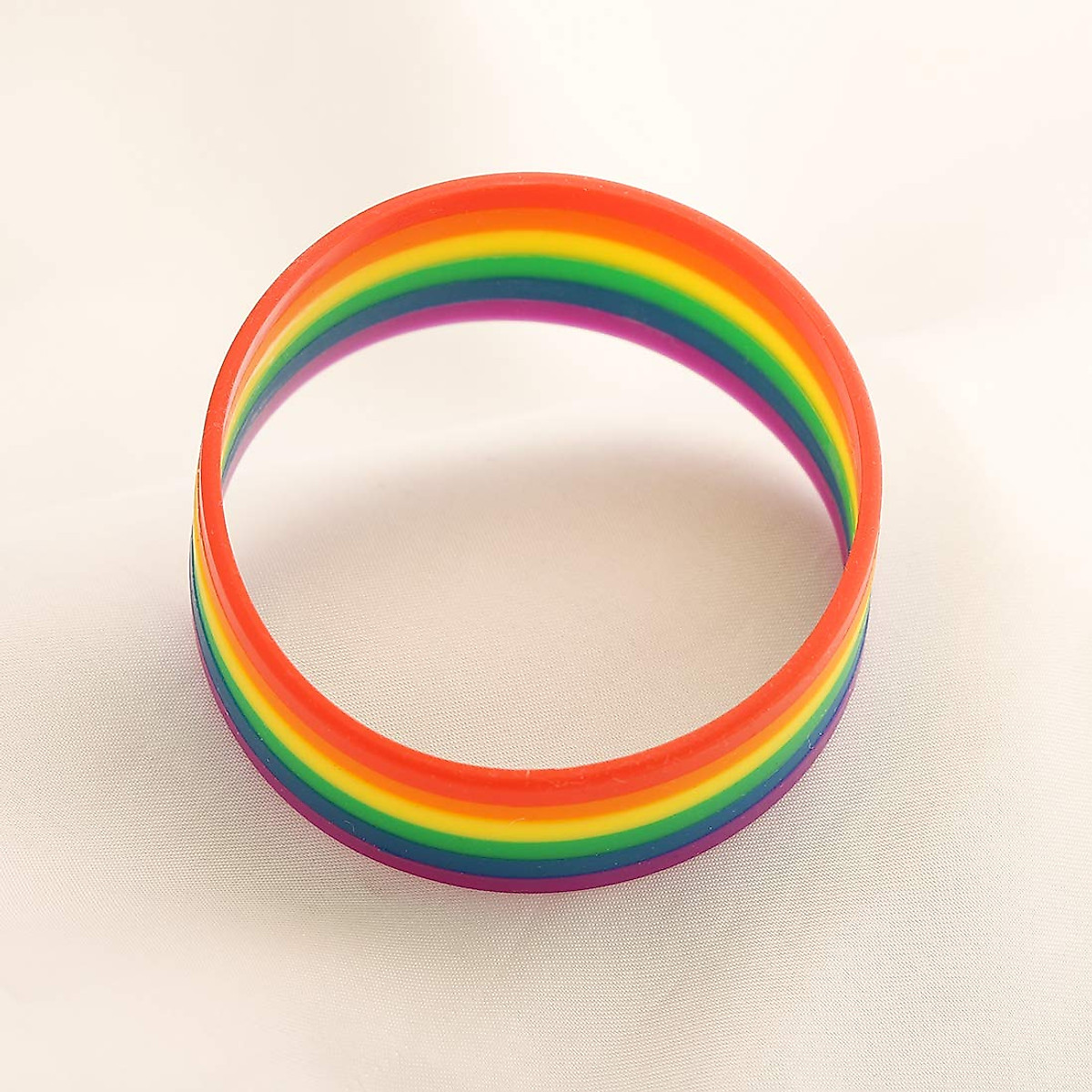 CHOORO LGBT Bracelet Gay Pride Bracelets Rainbow Silicone Rubber Wristbands LGBTQ Jewelry Gay Pride Gifts (Rainbow)
