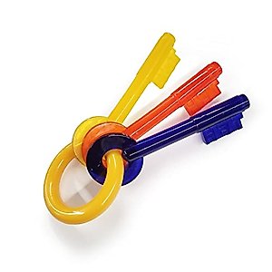 Nylabone Puppy Chew Keys Toy - Puppy Chew Toys for Teething - Puppy Supplies - Bacon Flavor, Small (1 Count)