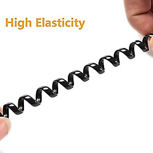 Uvital Telephone Phone Handset Cable Cord, Coiled Length 0.72 to 6 Feet Uncoiled Landline Phone Handset Cable Cord RJ9/RJ10/RJ22 4P4C(Black) (6ft)