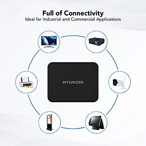 HYUNDAI Mini PC - Intel Celeron N4020 CPU Mini Desktop Computer 4GB RAM / 128GB M.2 SSD Windows 10 pro, 4K UHD Dual Monitor Support, Dual Wi-Fi, Bluetooth (Black)