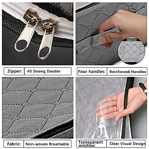 4 Pack Under Bed Storage Containers, 90L Large Capacity Foldable Underbed Storage Bags Organizer, Clothes Storage Bins with Clear Window and Reinforced Handles for Blanket, Comforter, Bedding, Toys