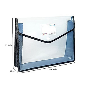 YoeeJob Plastic File Folders Legal Size Expandable Document Folder with Snap Button Closure, B4 Expanding File Wallet Envelopes Pouch with Label Pocket, 2 Packs, Black