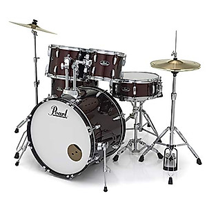 Pearl Roadshow Drum Set 5-Piece Complete Kit with Cymbals and Stands, Wine Red (RS525SC/C91)