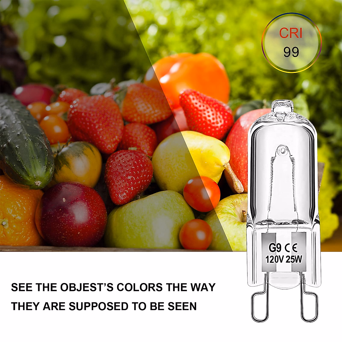 WeshLMPO G9 Bulb 12 Pack, 120V 25W Dimmable G9 Halogen Light Bulbs 2 Pin Base JCD Type, for Range Hood Light, Chandeliers, Pendants, Cabinet Lights, 2700K Warm White