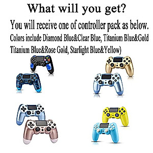 Wireless Controller 2 Pack for PS4 Controller, AUGEX Wireless Gamepad Work with Playstation 4 Controllers, Berryblue Game Control for PS4 Controller with Joystick, PS4 Pro/Silm/PC Purple