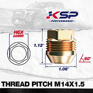 KSP M14x1.5 OEM Factory Lug Nuts 24PCS, 14mmx1.5 Open End Wheel Lugnuts for Silverado Suburban Express Sierra 1500 Avalanche Escalade 6 Lug 5 Lug Wheel, Set of 24