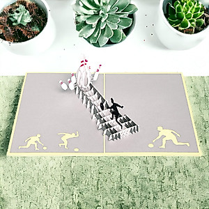 Rykamia Bowling Pop Up Card, Blank Bowling Card With Envelop, Bowling Birthday Card, Card For Bowling Player, Bowling Thank You Card, Graduation, Just Because, Get Well, Card For Friend, Bowling Gifts