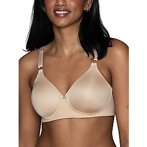 Vanity Fair Womens Full Coverage Beauty Back Smoothing Bra, 4-way Stretch Fabric, Lightly Lined Cups Up To Dd Bra, Wireless - Beige, 38B US