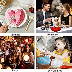 Breakable Heart Mold Set for Chocolate, Heart Silicone Molds with Hammers and Dropper, Letter Mold and Number Chocolate Molds for Valentine Candy Making