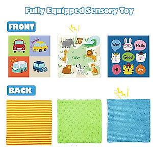 AIPINQI Baby Tissue Box Toy Magic Crinkle High Contrast Tissue Sensory Box Baby Toys to 6-12 Months