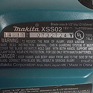 Makita XSS02Z 18V LXT Lithium-Ion Cordless Circular Saw, 6-1/2-Inch, Tool Only