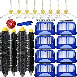 Replacement Parts for iRobot Roomba 600 500 Series 694 695 677 671 690 680 660 650 620 614 595 585 564 Vacuum Robotic,2 bristle brush, 2 beater brush, 8 spinning side brush, 8 AeroVac filters