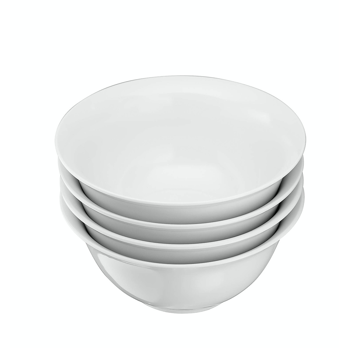 KooK 41 Oz Large Deep Bowls, Ceramic White Bowl for Noodle, Ramen, Pasta, Cereal, Fruit Porcelain kitchen, Microwave and Dishwasher Safe, 7.5 Inches, Set of 4,