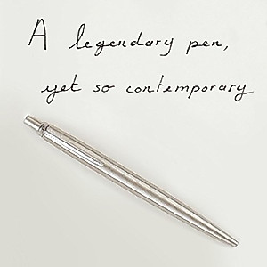 Parker Jotter Stainless Steel Ballpoint Pen, Medium Point, Black Ink