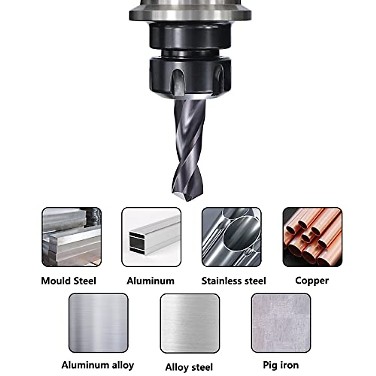 ALEYHA VAPO Coated Gun Drill Bit for CNC Lathe Machine Hole Cutter Twist Drill Metal Drill Tools,1.0mm