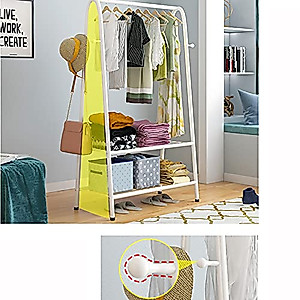 FAXIOAWA Coat Racks Clothes Rail Garment Rack with Shelves Metal Garment Display Stand Cloth Drying Rack Hanger for Hanging Clothes Boxes Shoes Boots/108X43X150Cm