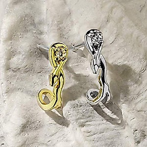 Covet Jewelry Snake Wrapped Around CZ Nose Crawlers 316L Surgical Steel Nose Bone Stud Rings