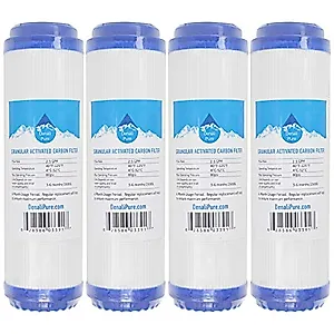 4-Pack Replacement for Compatible with Culligan RVF-10 Granular Activated Carbon Filter - Universal 10-inch Cartridge Compatible with Culligan RVF-10 Exterior Water Filter - Denali Pure Brand