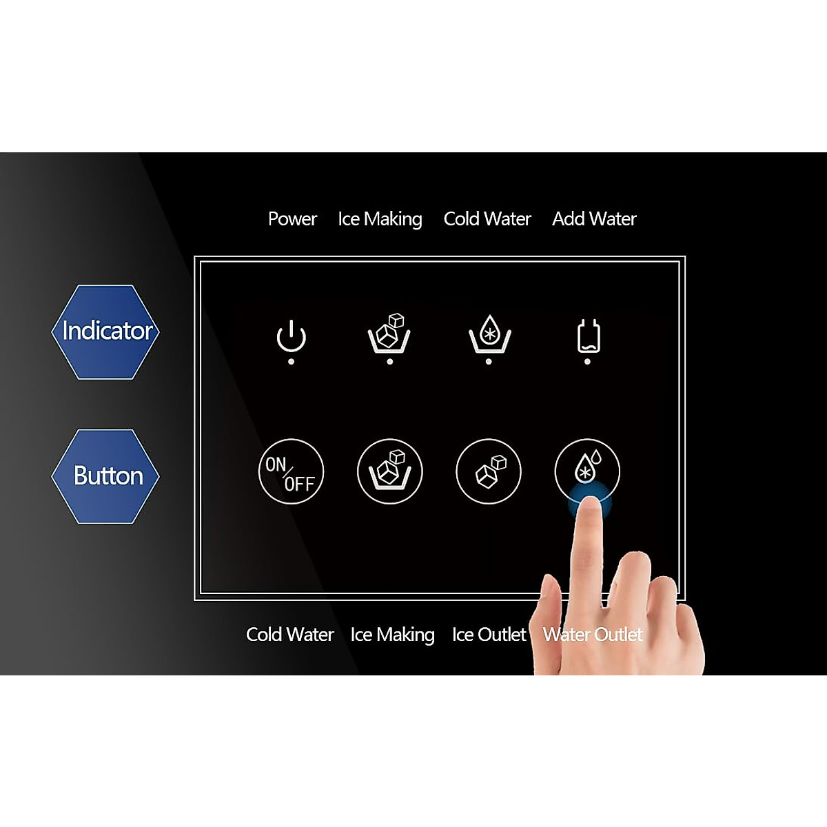 SOOPYK Countertop Bottleless Ice Maker Machine Water Dispenser with Water line Bullet Ice Cubes 18 lbs in 24 hrs for Home Office (without HOT WATER OR FILTER)