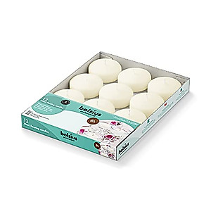 BOLSIUS Unscented Floating Candles - Pure Rich Creamy 3" Ivory, Set Of 12 - European Quality - Imbue Breathtaking Ambiance for Romantic Wedding Centerpieces, Decorations, Events, Pool, Holiday Parties