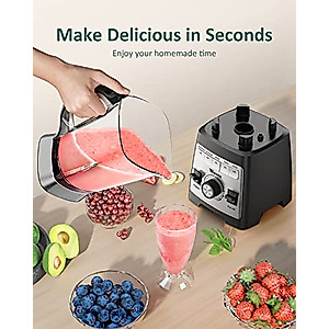 Wamife Professional Countertop Blender - Commercial Blender with Stepless Speed, Blenders for Kitchen with 5 Presets & 70 oz Tritan Container, High-Speed Smoothie Maker for Shakes and Smoothies