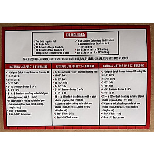 Storage Shed. Build Your Own Shed. DIY Shed Kit. The Original Quick Framer Shed Bracket Kit. Includes Brackets and Complete Set of Plans. Expandable with Multiple Kits. Made in The USA. No Angled Cuts