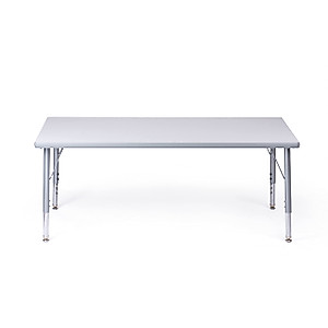 Chair and Table Set for Schools - Table About 24 x 48 inch (60 x 120cm) - Height Adjustable Legs -Spray Edges - and Four Luxurious Classroom Chairs - for Commercial Spaces