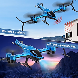 VATOS RC Helicopter 2.4G, All in 1 Remote Control Helicopter Super Function 360° Flip, Obstacle Avoidance, Altitude Hold, One Key take Off/Landing, RC Plane Toy Gifts for Kids Adults