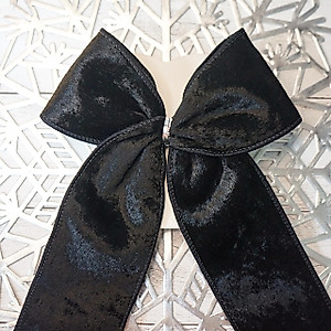 Black Velvet Ribbon 2.5 Inch x 10 Yards for Christmas Tree Topper Home Decoration Wreath Gift Wrapping DIY Craft