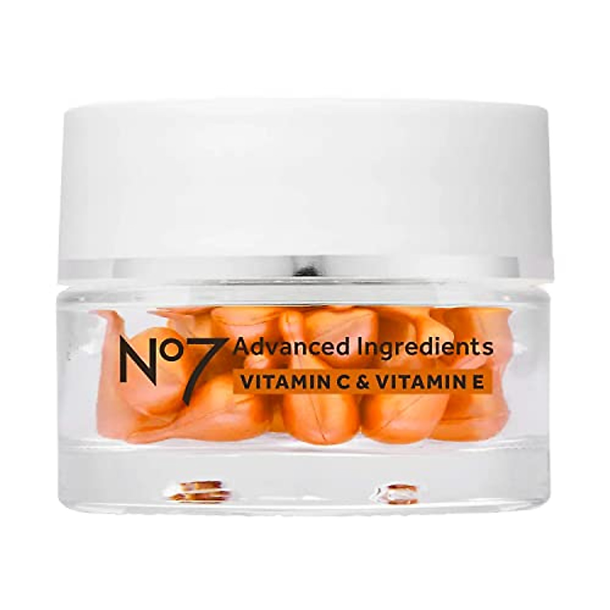 No7 Advanced Ingredients Vitamin C & Vitamin E Capsules - Potent Vitamin C Serum Capsules with Vitamin E for Hydration - Dark Spot Corrector for Daily Use (30 Count)