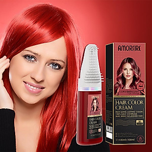 Chillies Red Hair Dye - Permanent Hair Color 100% Grey Coverage For Women - Organic Natural Ingredients, Deeply Nourishes the Hair - Ammonia Free, Vegan, Long Lasting Results