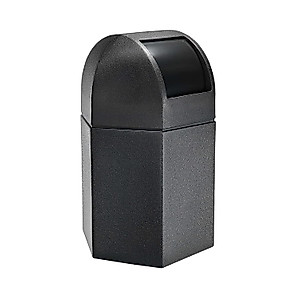 Commercial Zone Products PolyTec Series 45-Gallon Hex Trash Can with Dome Lid, Black (73790199)