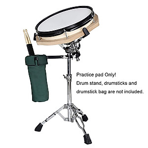 Tosnail 12-Inch Silent Drum Practice Pad with Wooden Base and Steel Frame