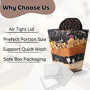 Ro&ario 50 Pack 5 oz Dessert Cups with Lids Parfait Cups with Lids Fruit Cups with Lid Appetizer Cups for Party Mini Dessert Cups Clear Plastic Cups Pudding Fruit Ice Cream Cups