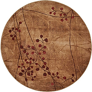 Nourison Somerset Rustic Latte 5'6" x ROUND Area-Rug, Easy-Cleaning, Non Shedding, Bed Room, Living Room, Dining Room, Kitchen (6 Round)