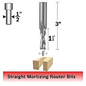 BOSCH 85906M 1/2 In. x 1-1/4 In. Solid Carbide 2-Flute Downcut Spiral Bit