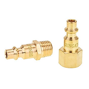 SUNGATOR Air Coupler and Plug Kit, Quick Connector Air Fittings, 1/4 Inch NPT Industrial Brass Air Hose Fitting (8-Piece)
