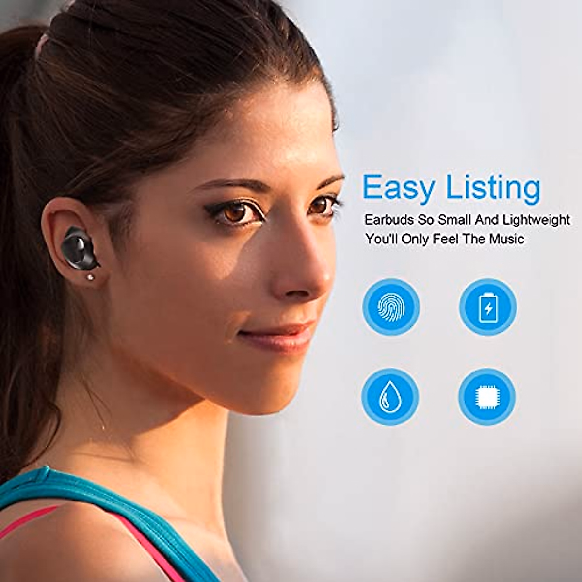 Bluetooth Earbuds,Wireless Earbuds with Touch Control in Ear Bluetooth 5.1 IPX8 Waterproof Headphones CVC 8.0 Noise Cancelling,Built-in Mic Bluetooth TWS Stereo Earphones with Deep Bass for Sport