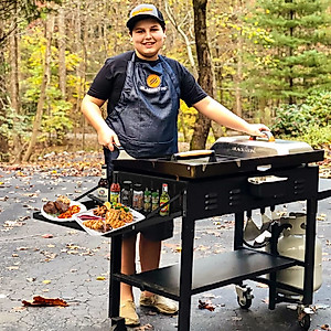 Griddle Caddy for Blackstone 17"/22"/28" Griddle, Griddle Side Shelf for Blackstone Grill, Foldable Design Storage BBQ Accessories for Blackstone Griddle Accessories Organizer